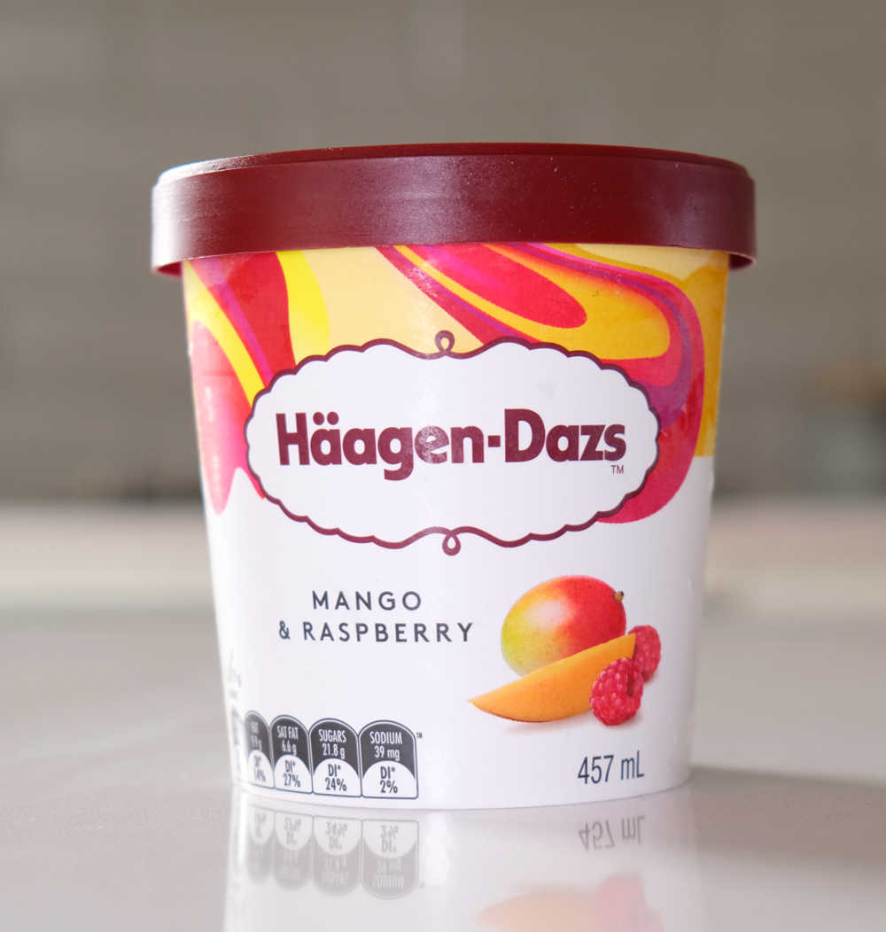 Review Of Haagen-Dazs Mango and Raspberry Ice Cream - Scoop Club