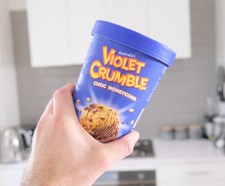 Review Of Violet Crumble Choc Honeycomb Ice Cream 1L - Scoop Club